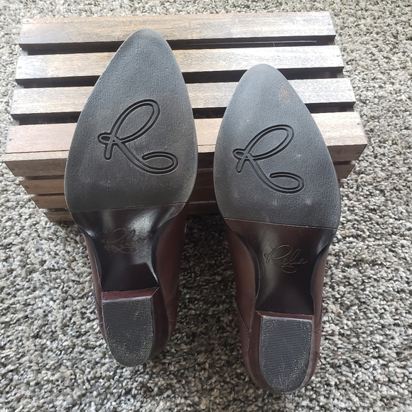 Reba | Shoes | Reba Lane Western Brown Leather Slip On Pointed Toe ...